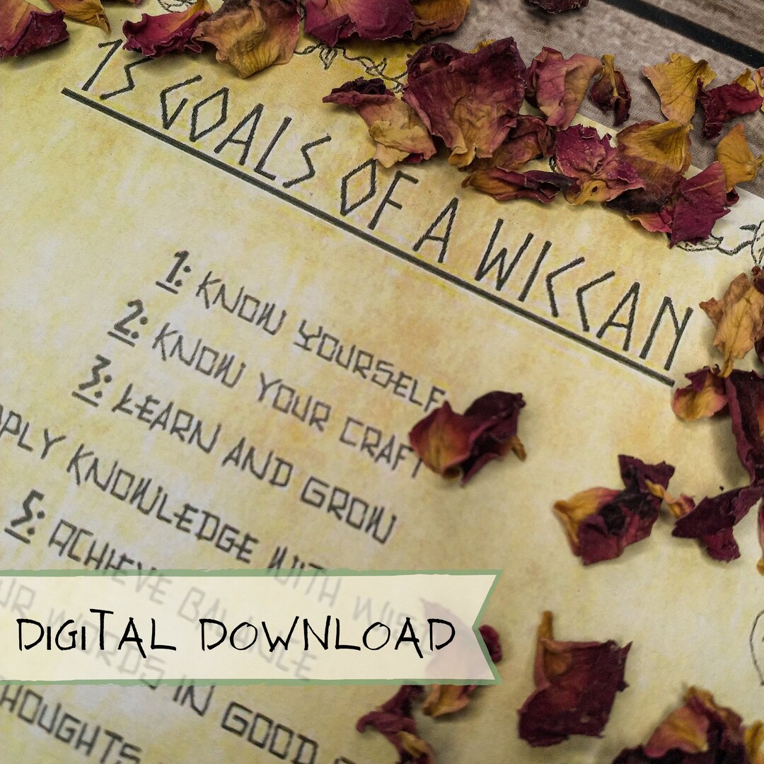 13 Goals of a Wiccan Printable | Digital Grimoire Page | Book of ...