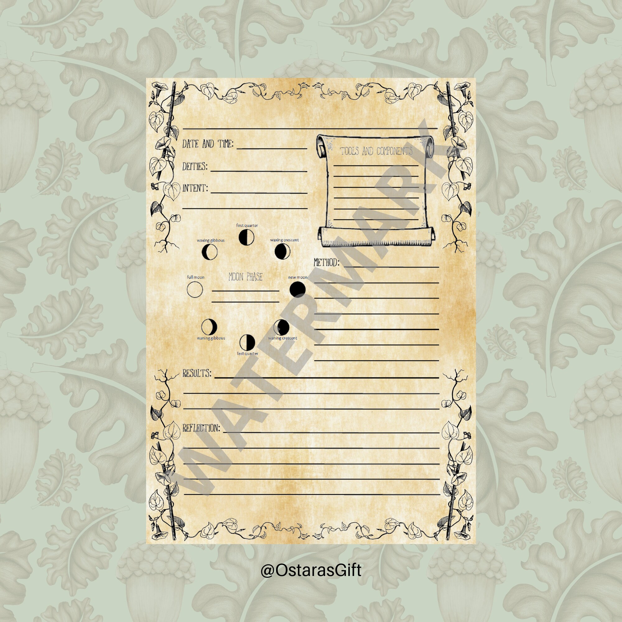 Spell and Magic Ritual Planner| Witchy Spell Casting Printable ...