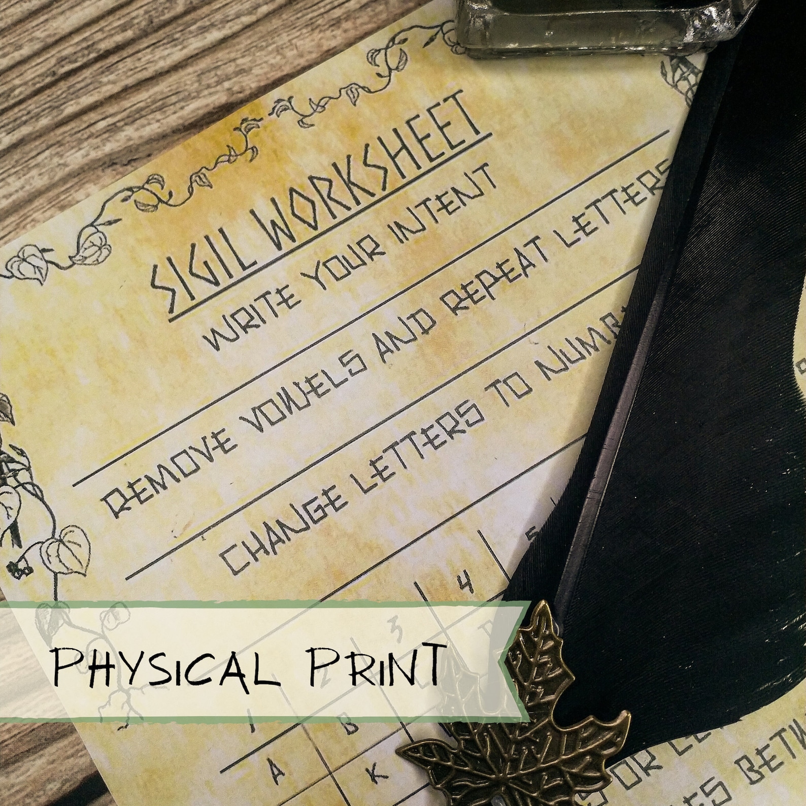 Custom Sigil Worksheet | Grimoire Page | Book of Shadows Page ...