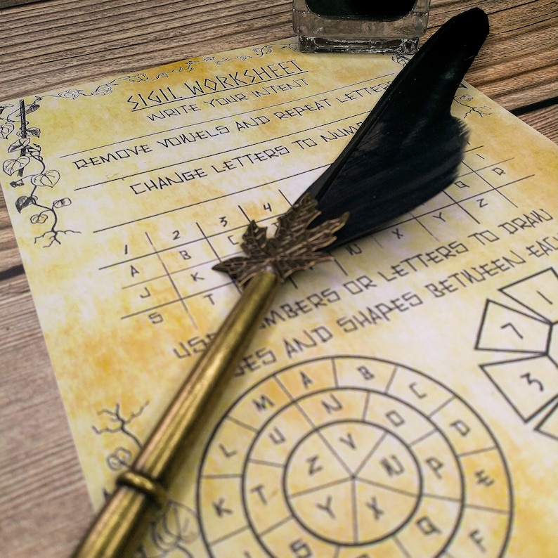 Custom Sigil Worksheet Grimoire Page Book of Shadows Page Witchcraft ... Custom Sigil Worksheet Grimoire Page Book of Shadows Page Witchcraft ...