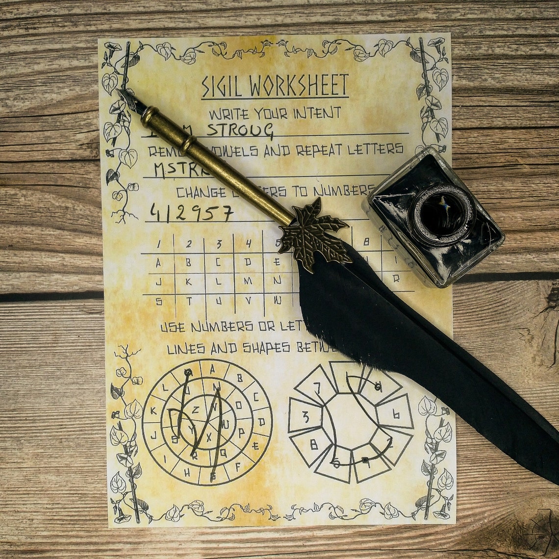 Custom Sigil Worksheet Grimoire Page Book of Shadows Page Witchcraft ... Custom Sigil Worksheet Grimoire Page Book of Shadows Page Witchcraft ...