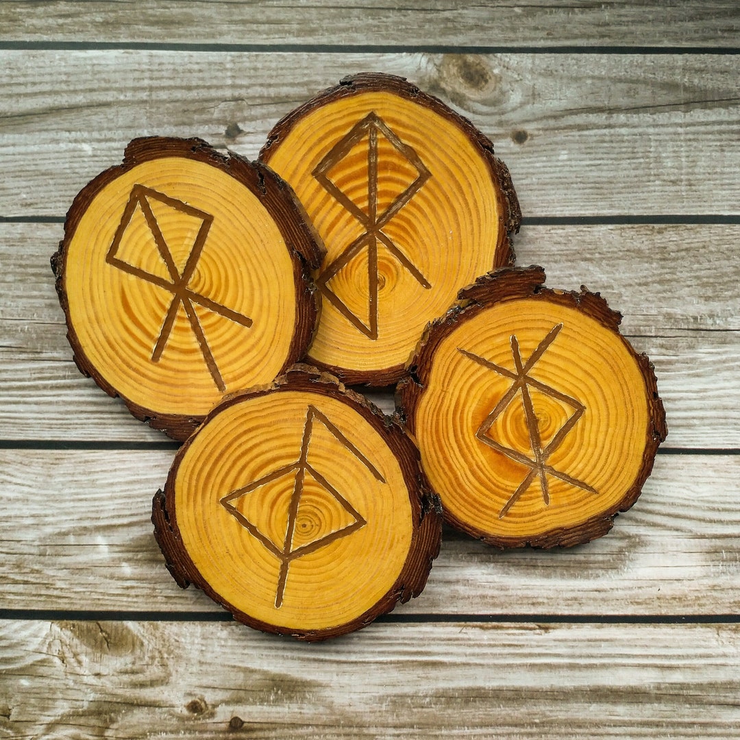 Norse Runes Coasters | Wooden Coaster Set | Round Coffee Coasters ...