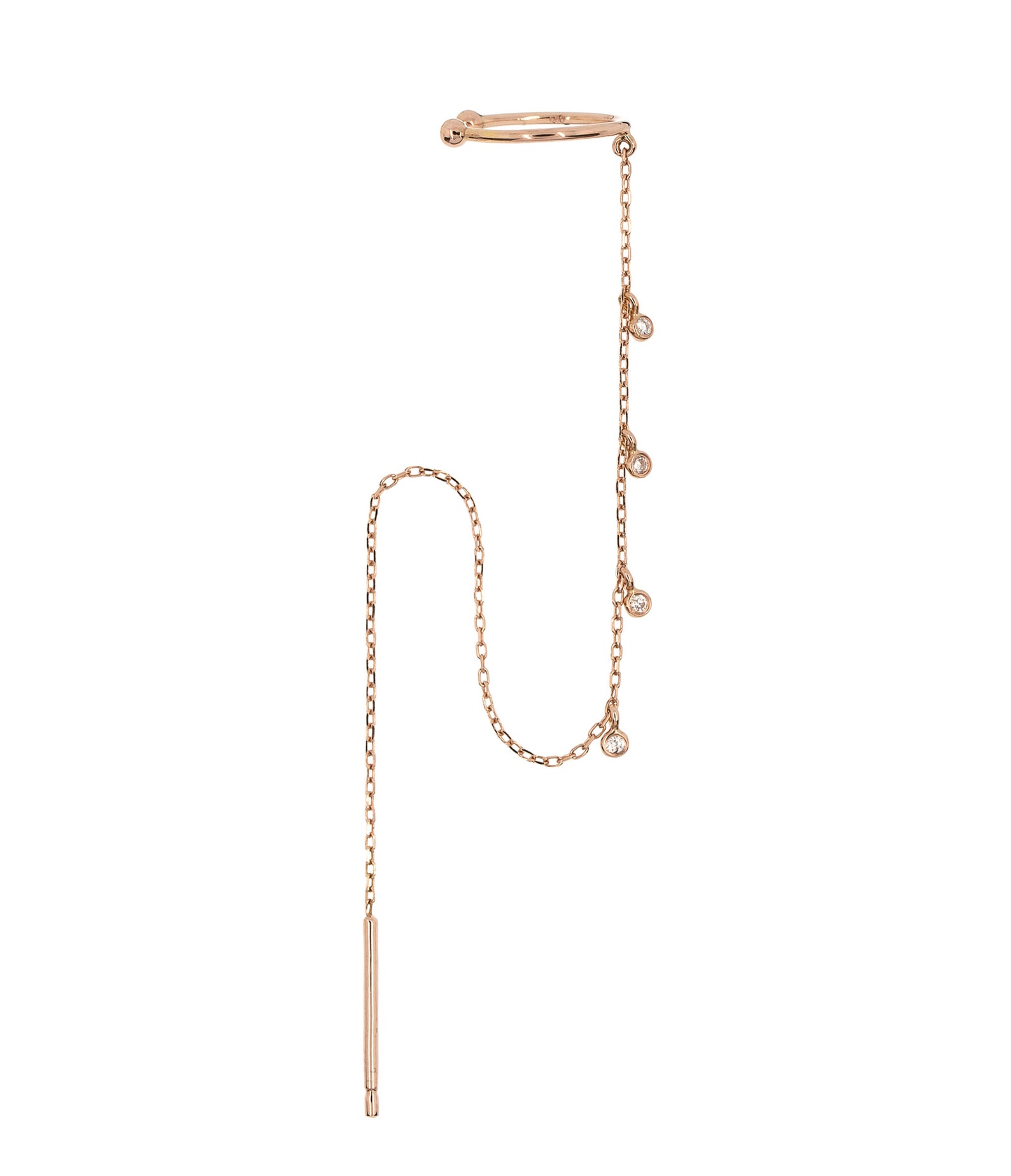 Threader Earringshelix Chain Earringgold&silver Threader - Etsy