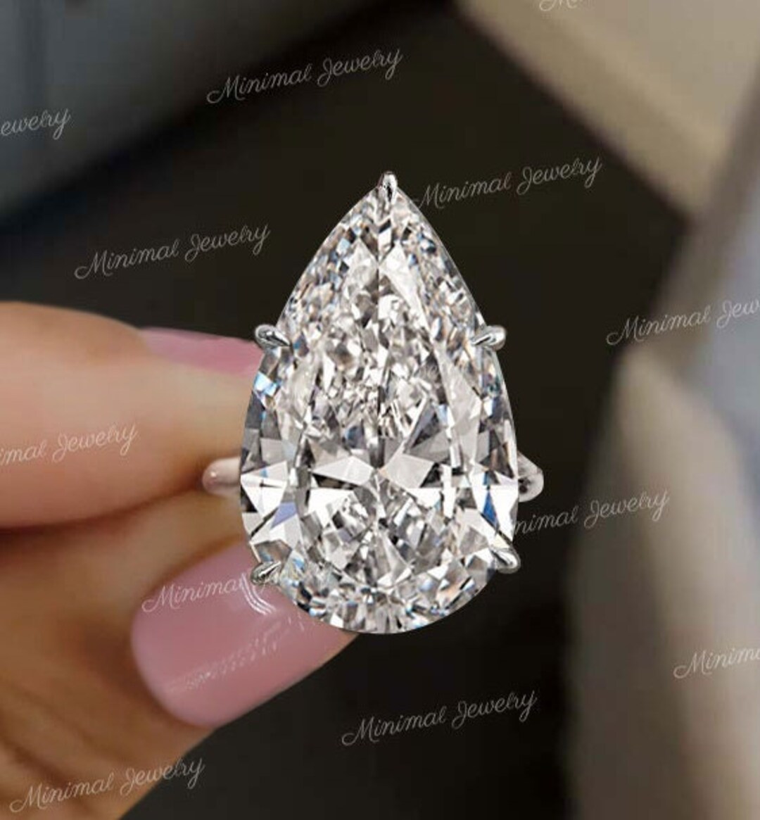 9 CT Pear Shaped Engagement Ring Crushed Ice Pear Moissanite - Etsy