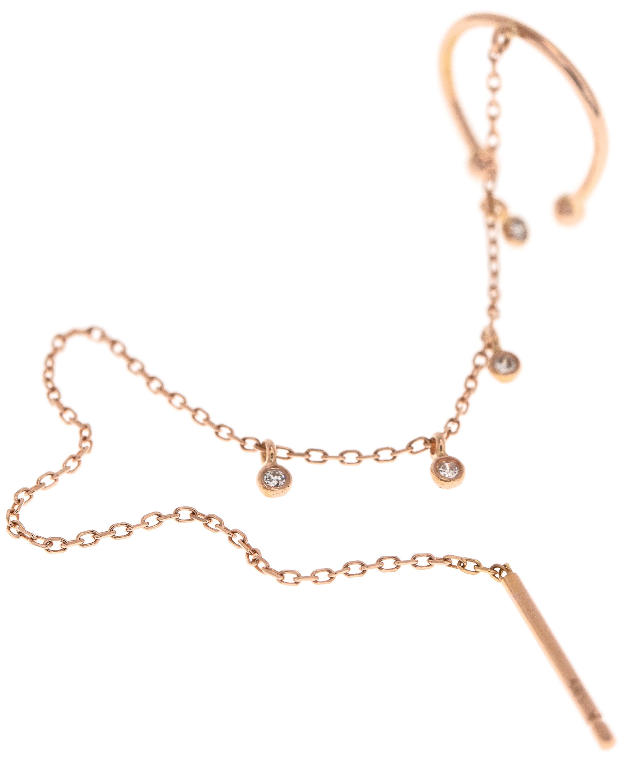 Threader Earringshelix Chain Earringgold&silver Threader | Etsy