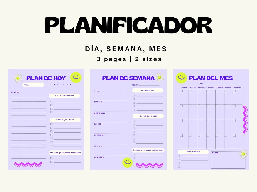 Printable Agenda Planner Spanish / Planificador Espanol/ Dia / Semana ...
