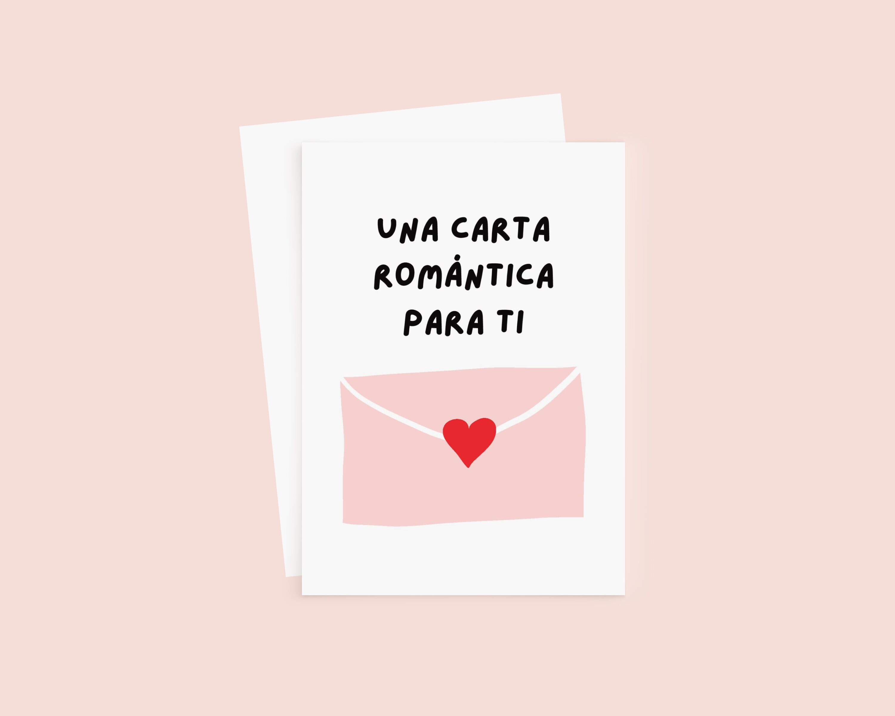 Carta Romántica Greeting Card Spanish/ Anniversary Gift Letter/ Tarjeta ...