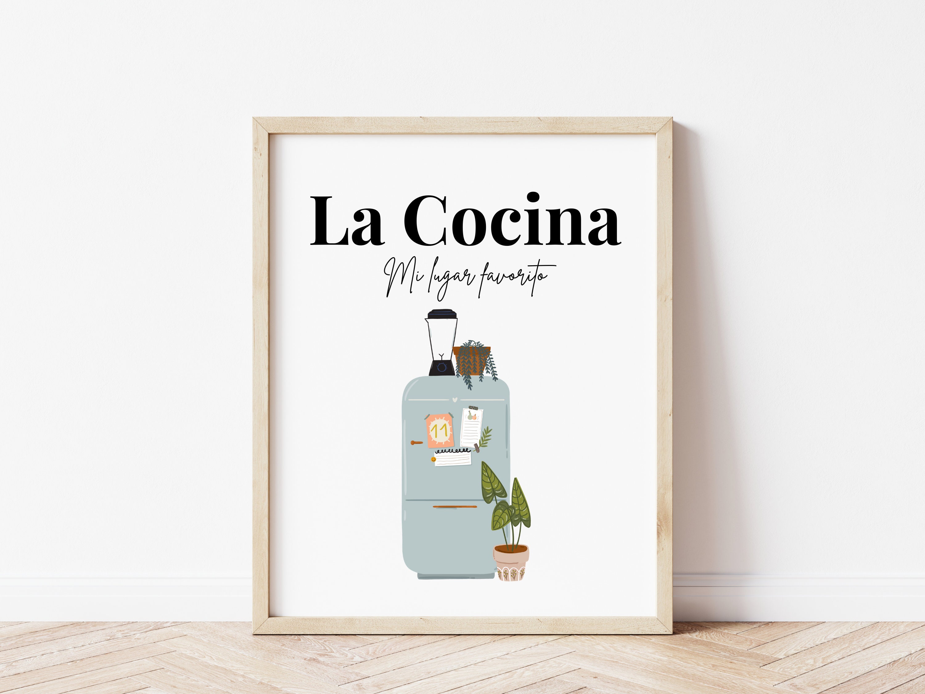 La Cocina Spanish Quote/ Wall Art/ Kitchen Poster/ Refrigerator Food ...