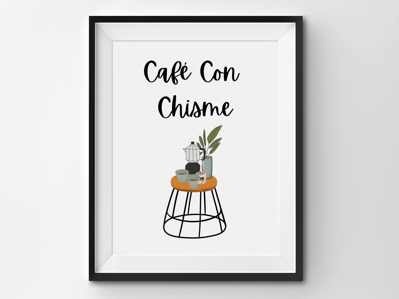 Cafe Con Chisme Spanish Quote/ Coffee Gossip Spanish Wall Art | Etsy