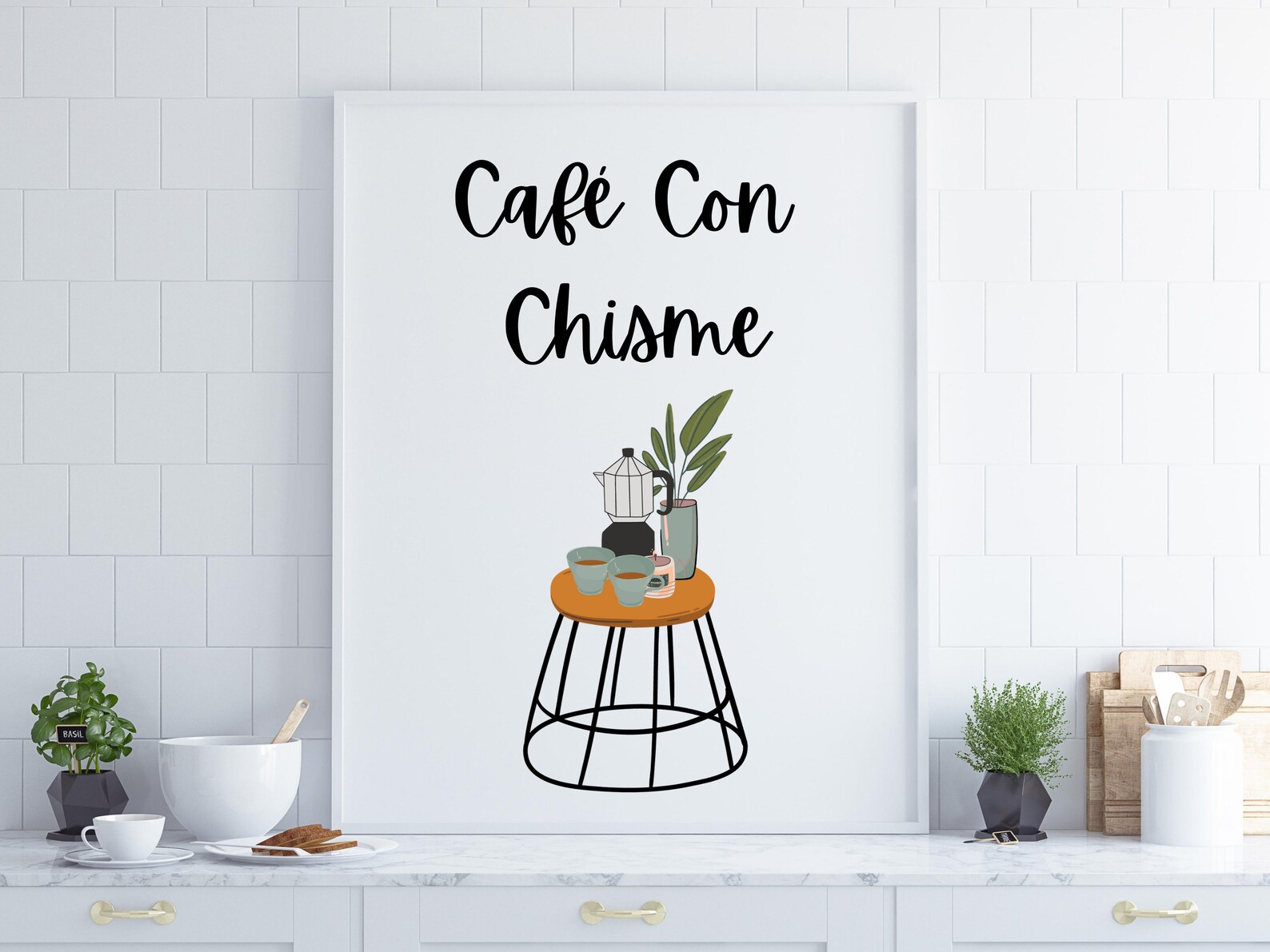 Cafe Con Chisme Spanish Quote/ Coffee Gossip Spanish Wall Art | Etsy
