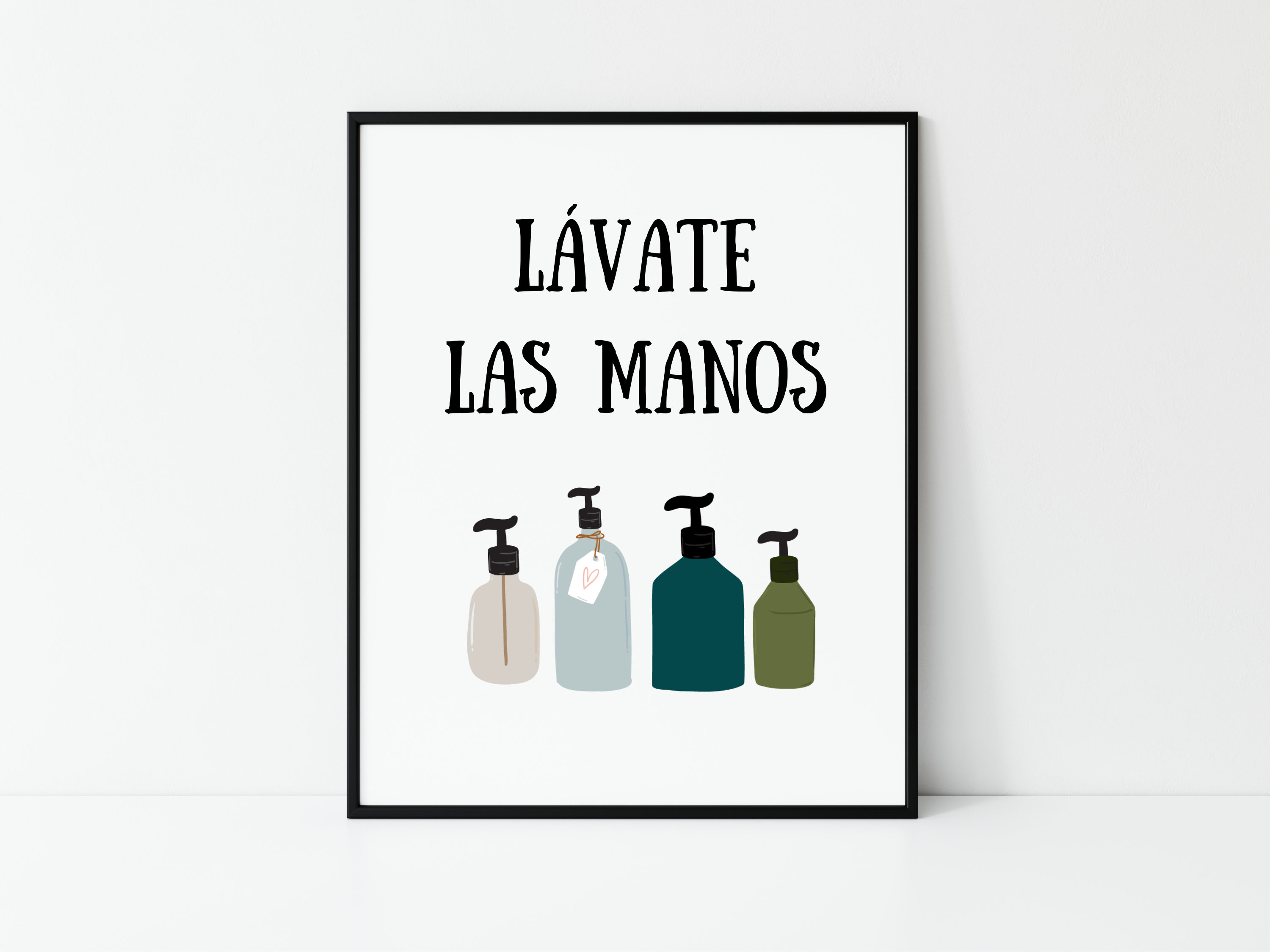 Lavate Las Manos Baño Wall Art Poster/ Soap Clean Bathroom Print ...