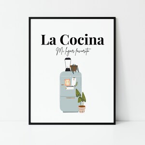 La Cocina Spanish Quote/ Wall Art/ Kitchen Poster/ Refrigerator Food ...