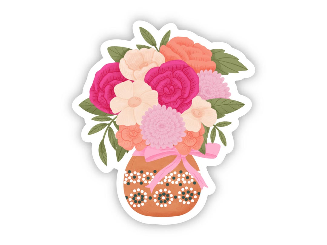 Barro Flowers Sticker/ Mexican Barro/ Latina Sticker/ Bouquet/ Laptop ...