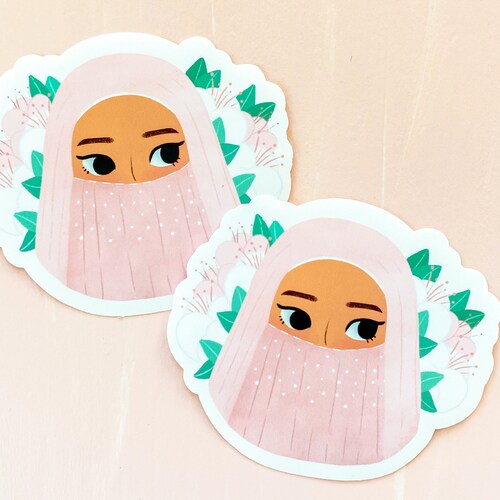 Sticker Pretty in Pink Niqabi Sticker Glossy Sticker Cute - Etsy