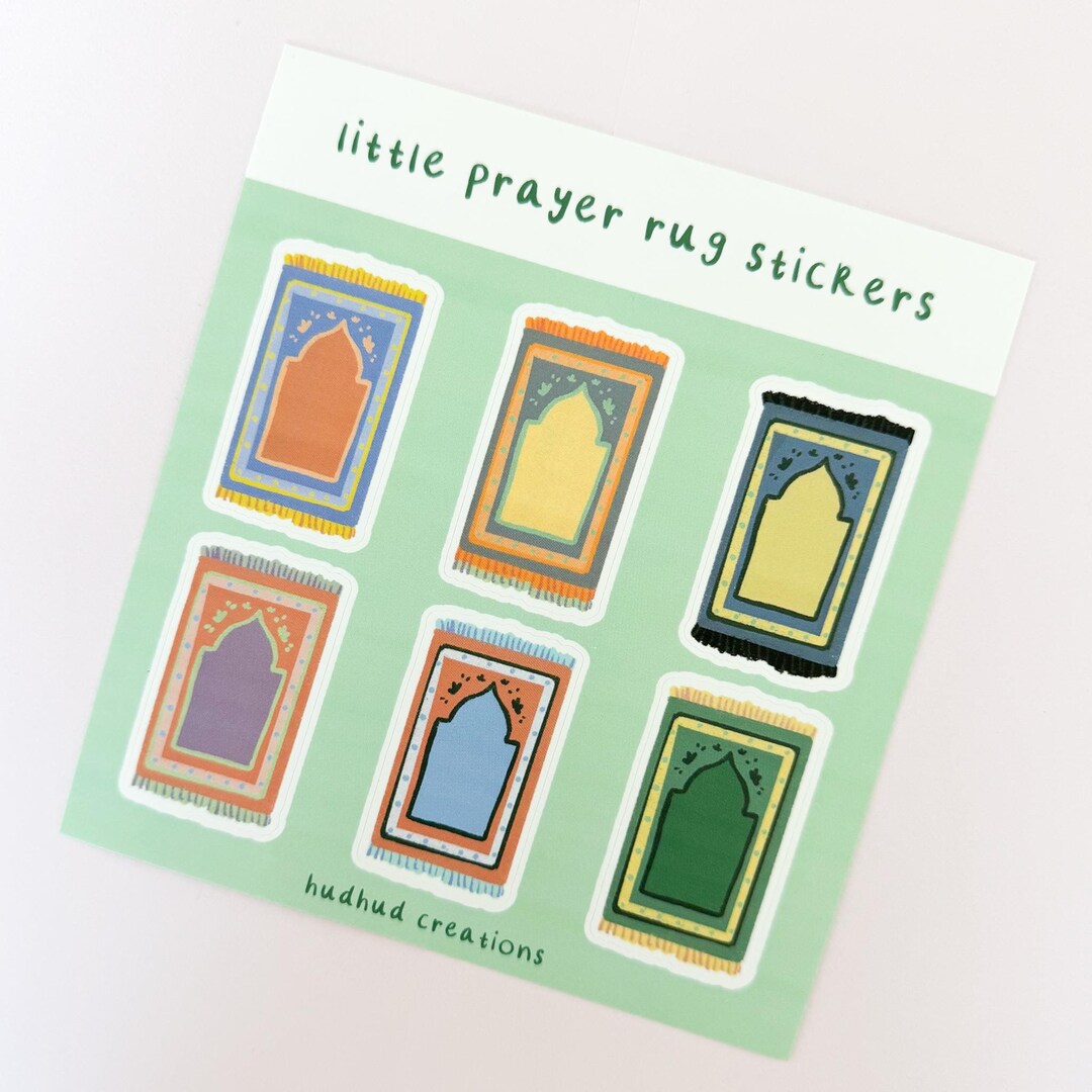 Little Prayer Rug Stickers Set, Waterproof Prayer Rug Stickers ...