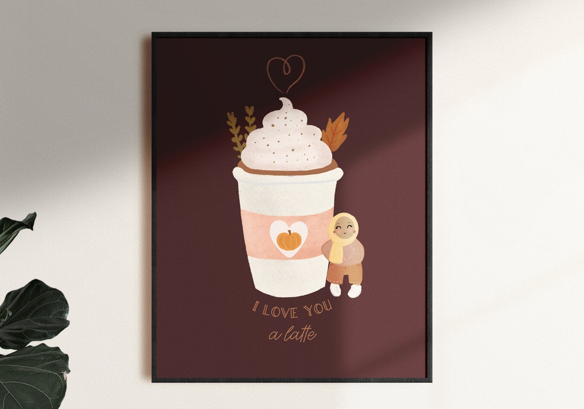 Digital Download - I Love You A Latte, 11"x8.5" Letter Sized Digital ...