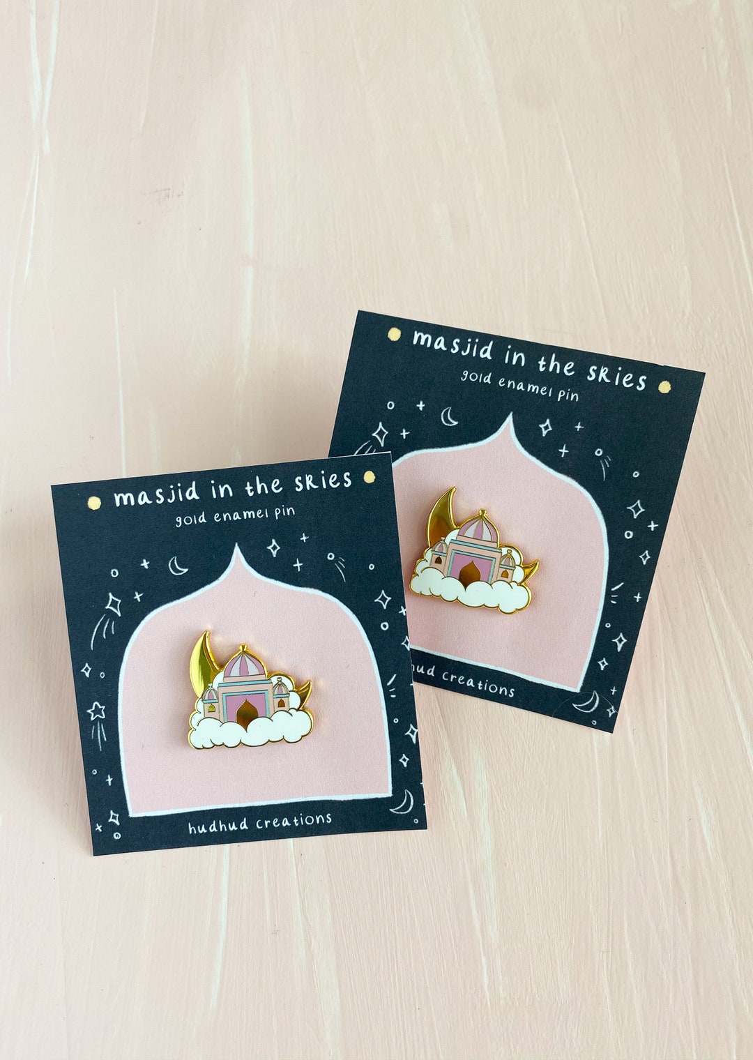Enamel Pin-masjid in the Skies Gold Enamel Pin, Muslim Pin, Mosque ...