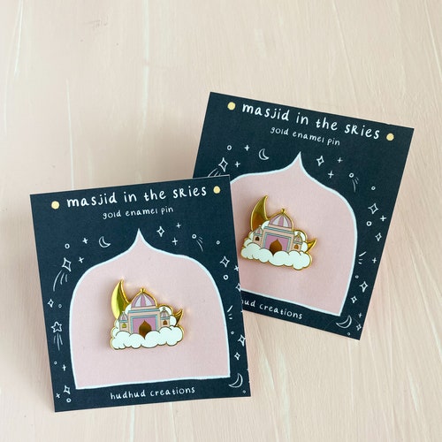 Enamel Pin-masjid in the Skies Gold Enamel Pin Muslim Pin - Etsy