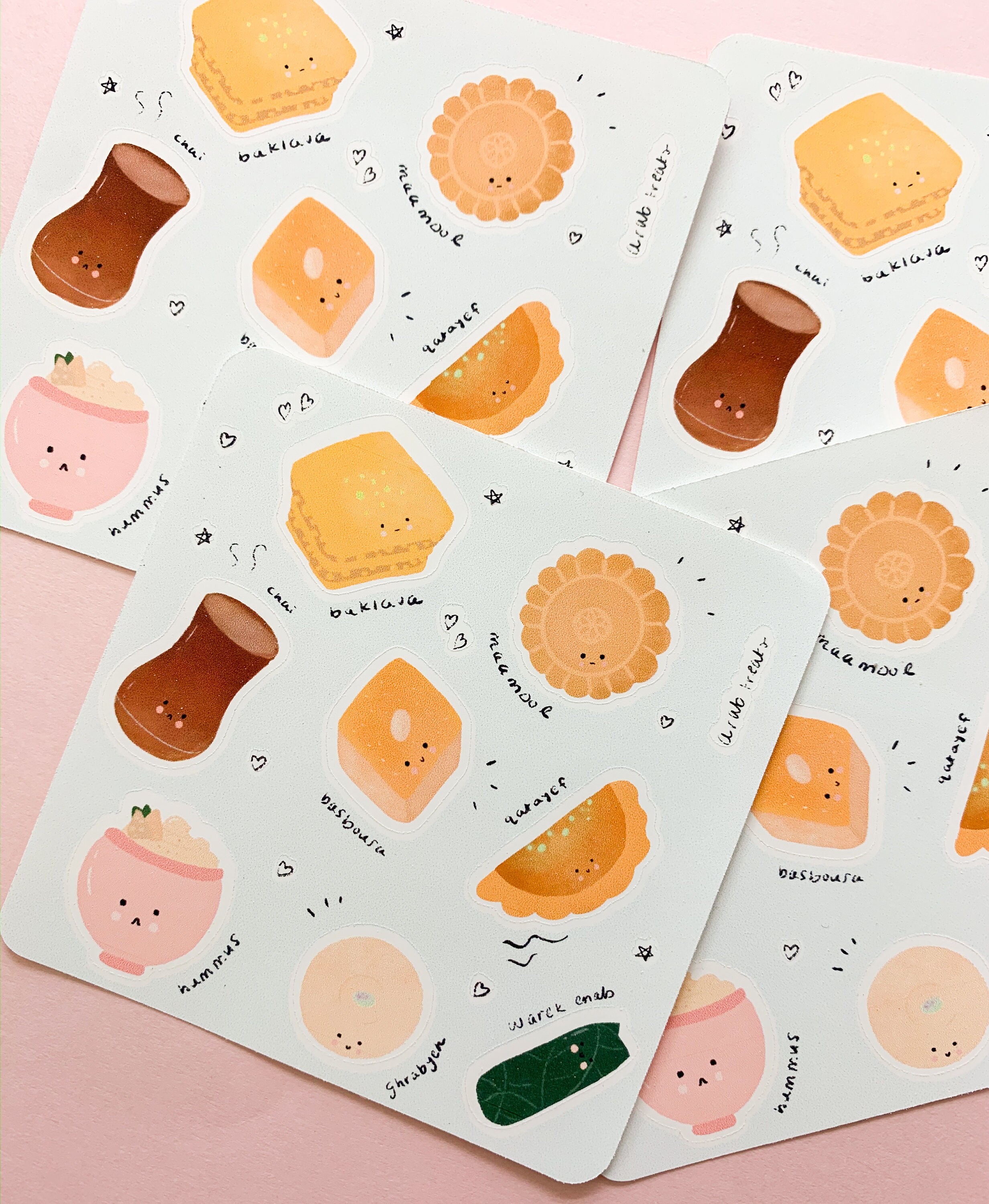 Cute Arab Foods Sticker Setarab Treatsweatherproof Pastel | Etsy