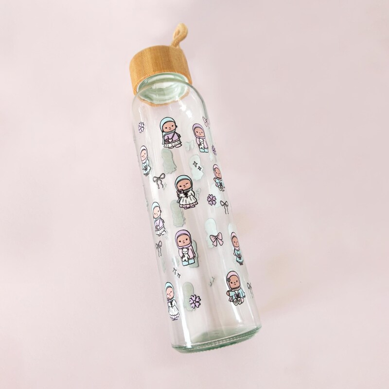 Cute Glass Water Bottle - Etsy