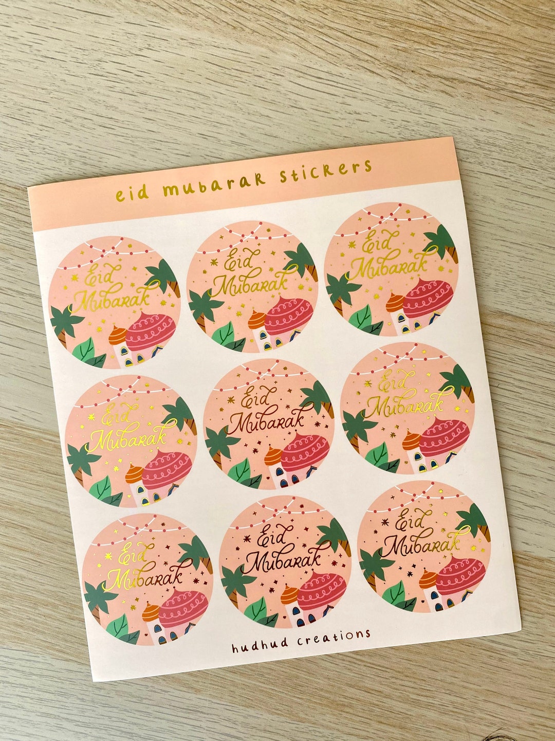 Sunset Eid Stickersheet Eid Mubarak Stickers, Cute Eid Stickers,cute ...