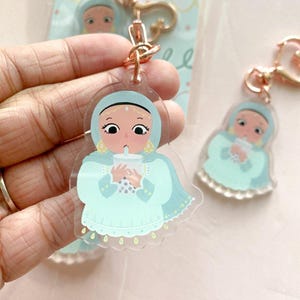Keychain- It's Boba Time,hijabi With Boba Keychain,cute Boba Keychain ...