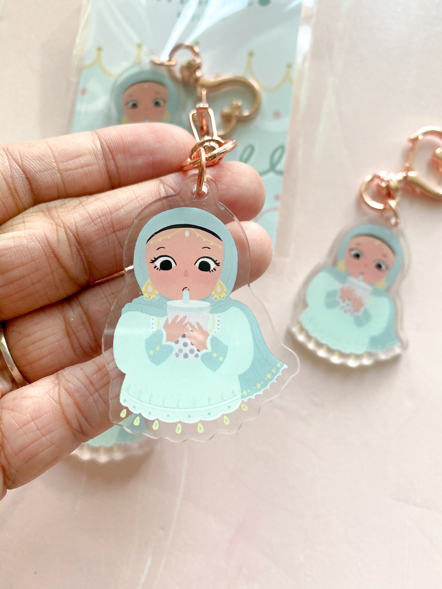 Keychain It's Boba Timehijabi With Boba Keychaincute - Etsy