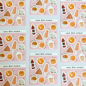 Cute Desi Foods Sticker Set,desi Treats,waterproof Pastel Food Stickers ...