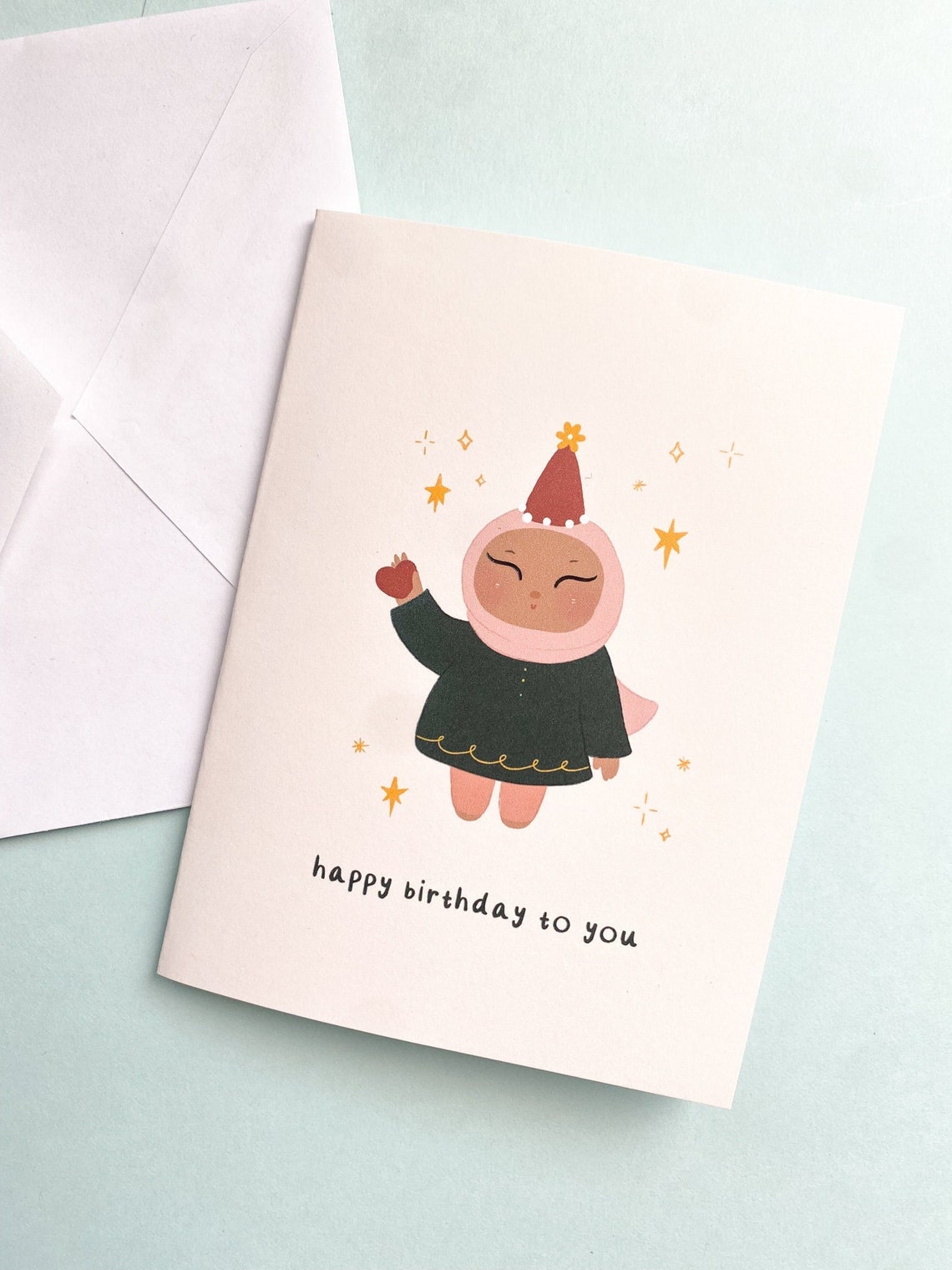 Card - Happy Birthday, Hijabi Birthday Card,cute Hijabi Greeting Card ...