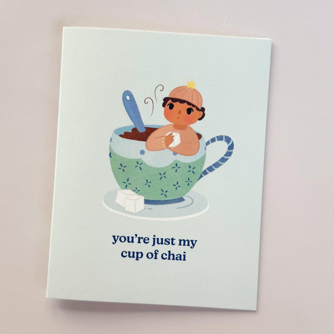 Card - You're Just My Cup of Chai (boy) - Etsy