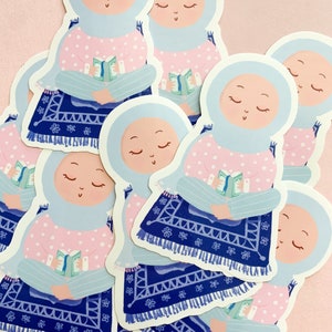 Sticker Glossy Hijabi on Prayer Mat Sticker Hijabi Reading | Etsy