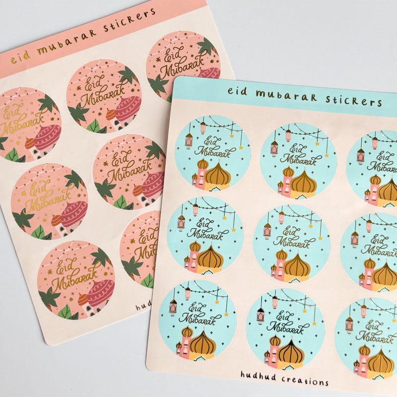 Eid Mubarak Stickers Sheet - Etsy