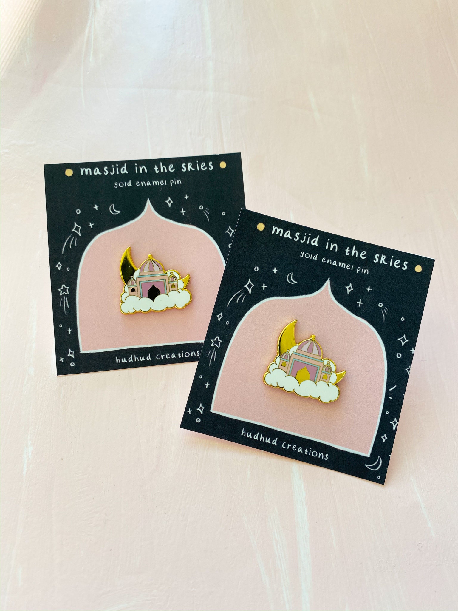 Enamel Pin-masjid in the Skies Gold Enamel Pin Muslim Pin - Etsy