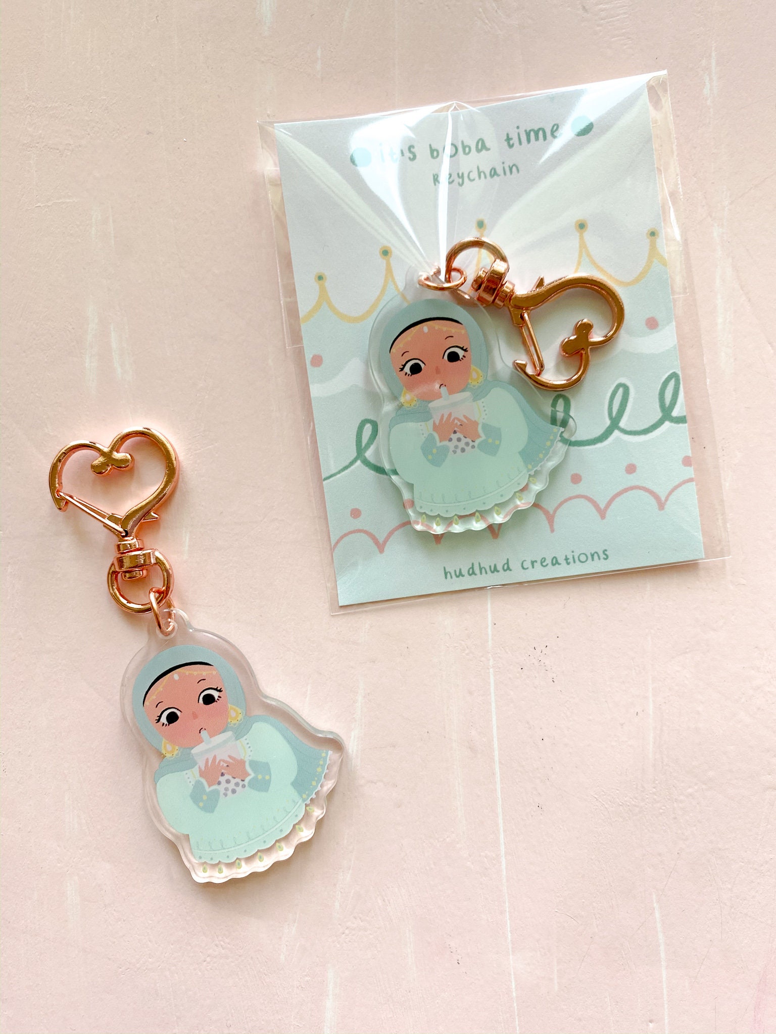 Keychain It's Boba Timehijabi With Boba Keychaincute - Etsy