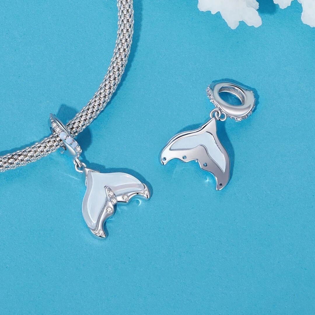 Luminous Mermaid Tail Charm, Ocean Fish Tail Charm, 100% Real Sterling ...