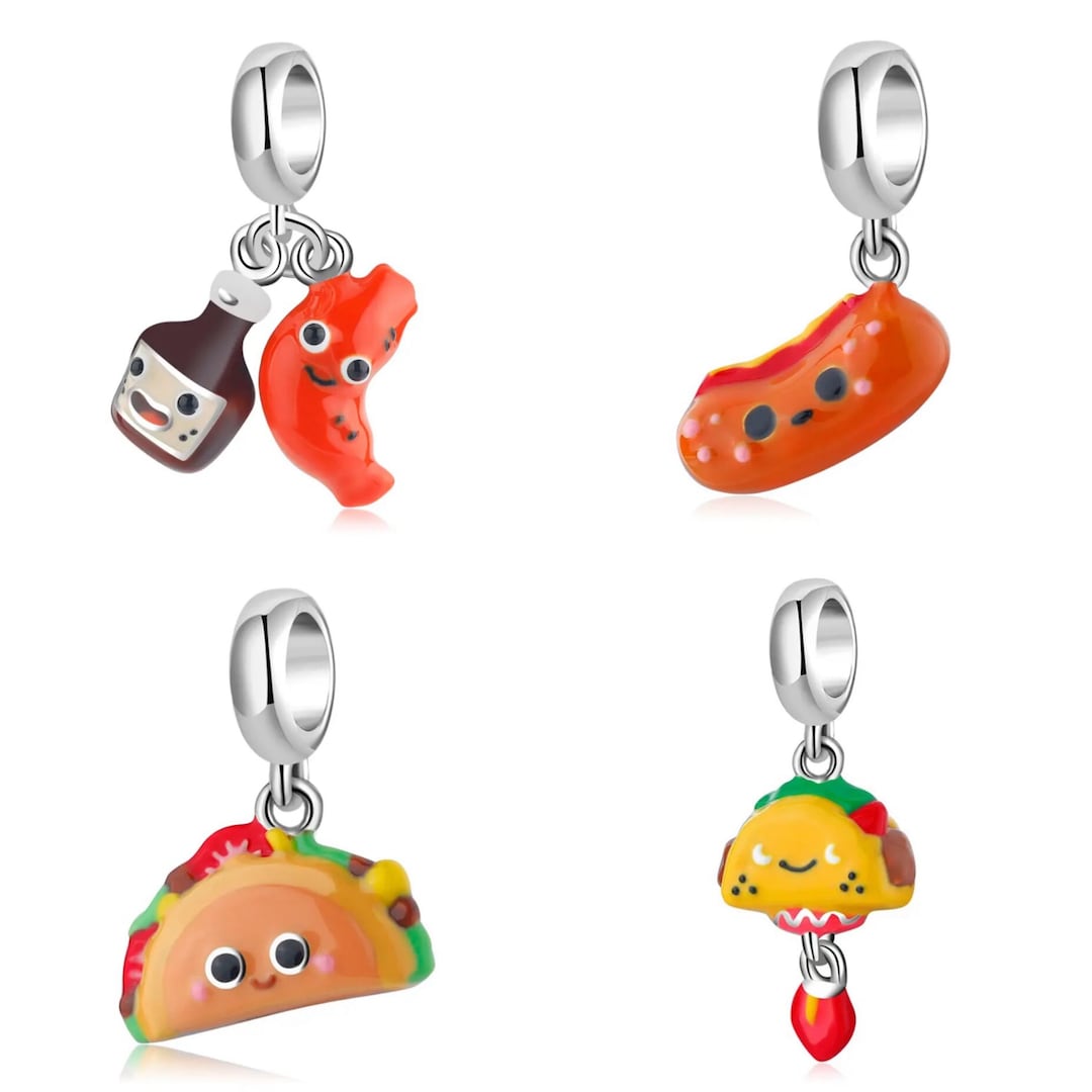 Cute Cartoon Food Charm Serie, Sushi Hotdog Taco Charms, 100% Real ...