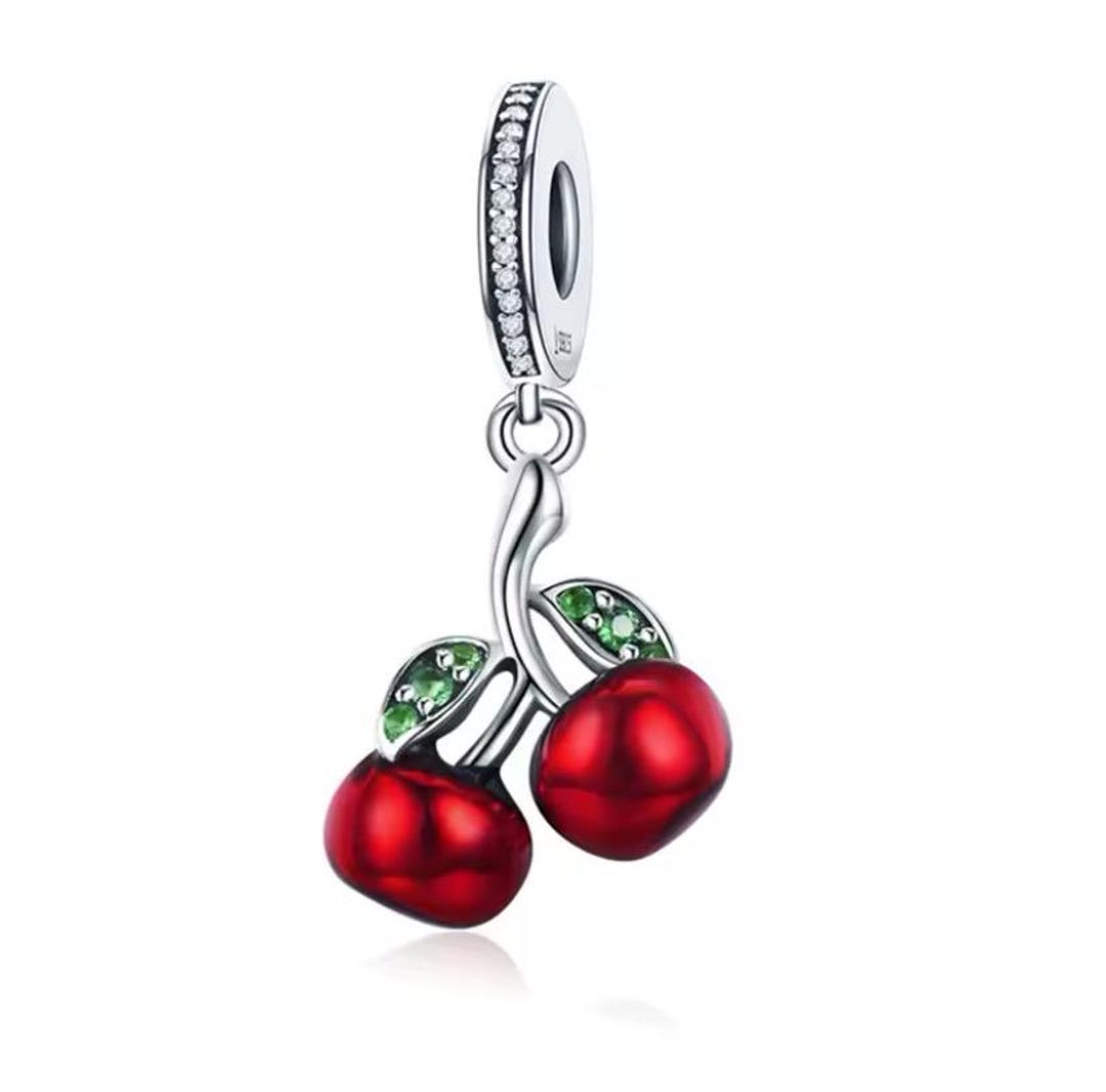 Sparkling Cherry Charm, Healthy Fruit Cherry Charm, 100% Real Sterling ...