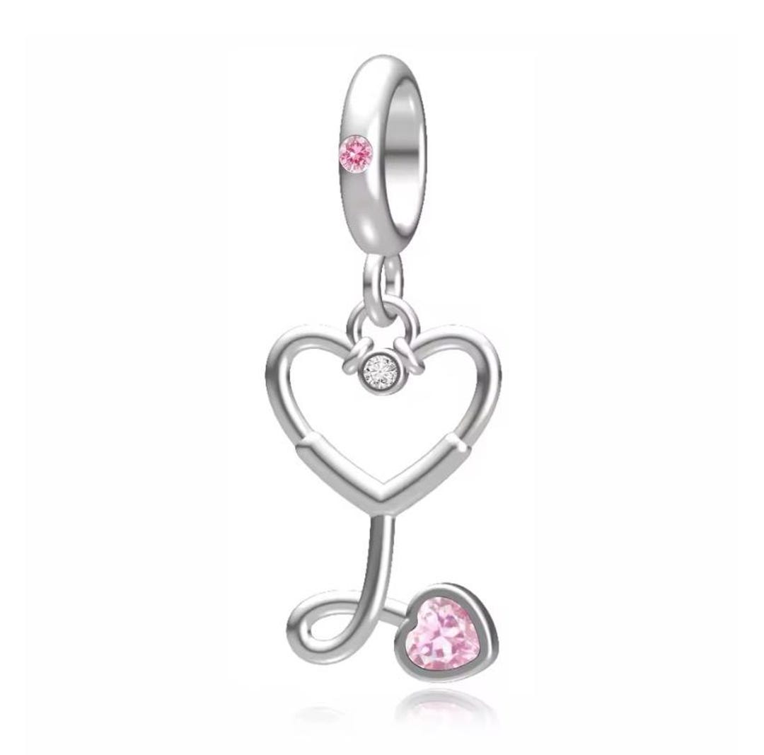 Sterling Silver Doctor Nurse Stethoscope Charm, Health Care Charm ...