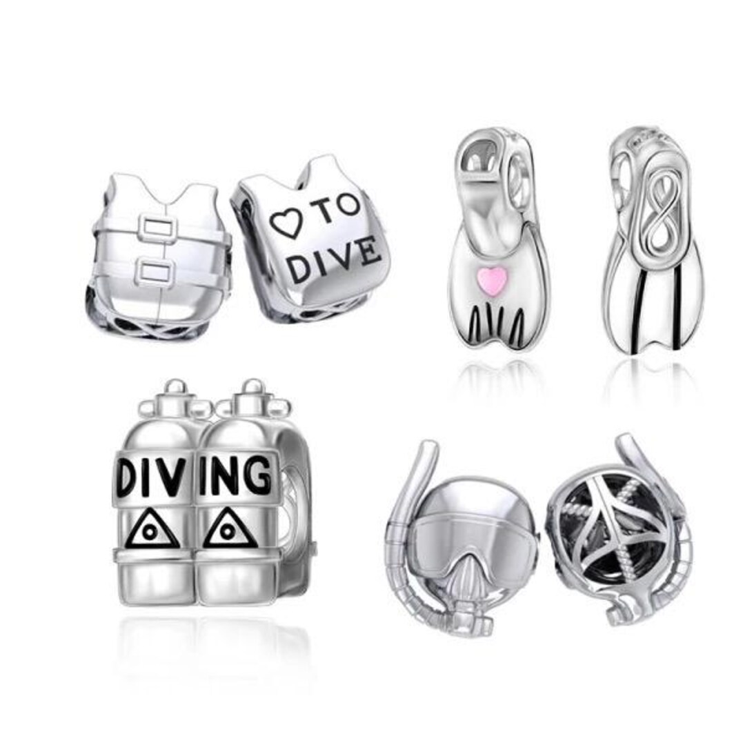 Scuba Diving Charm Serie, Diver Equipments Life Jacket Charms, 100% ...