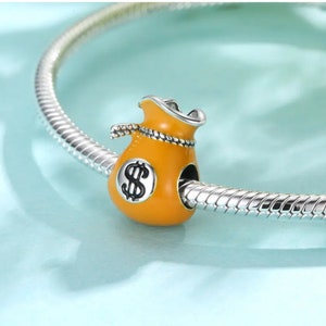 Money Bag Charm Serie, Dollar Coin Bag Charms, 100% Real Sterling ...