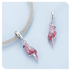 Bird Parrot Charm Serie, Colorful Blue Pink Parrot Charms, 100% Real ...