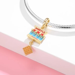 I Love Waffle, Waffle Charm, Bakery Store Charm, 100% Real Sterling ...