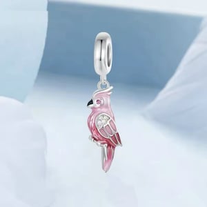 Bird Parrot Charm Serie, Colorful Blue Pink Parrot Charms, 100% Real ...