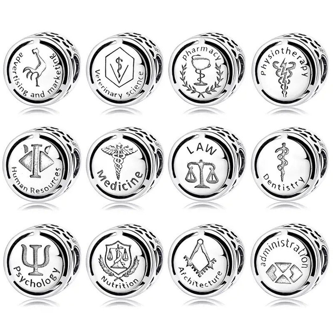 Profession Job Symbol Sign Charm Serie, Medicine Law Admin HR Charms ...