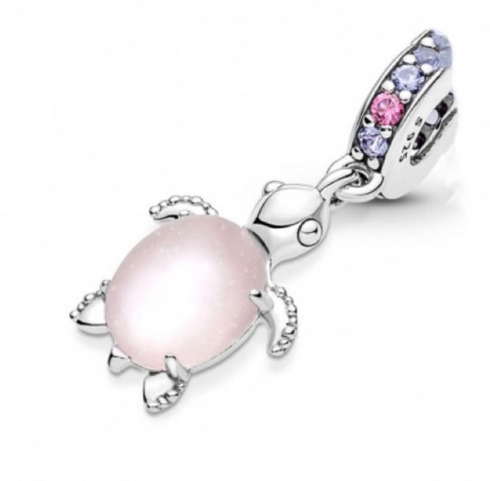 Murano Glass Pink Sea Turtle Sterling Silver S925 CZ Charm - Etsy
