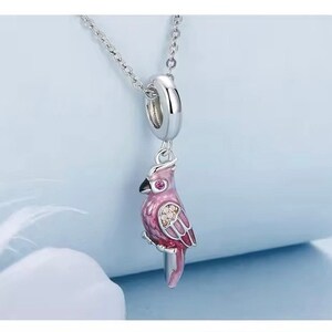 Bird Parrot Charm Serie, Colorful Blue Pink Parrot Charms, 100% Real ...