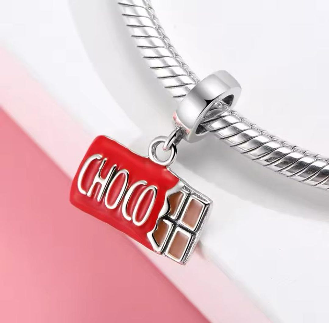 Sterling Silver Chocolate Bar Charm, Valentine’s Day Chocolate Charm ...
