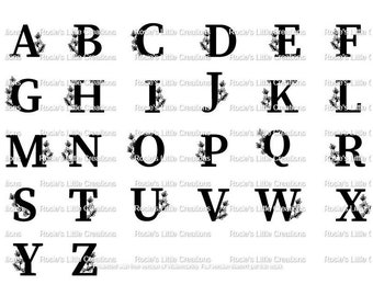 Capital Letters A to Z, Whole Alphabet, Cottage-core Floral Style ...