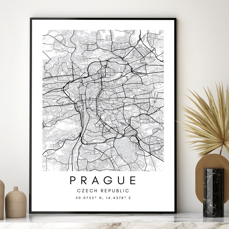 Prague Map Print - Etsy