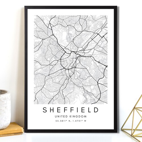 Sheffield Underground Style Transport Street Map Print Poster - Etsy UK